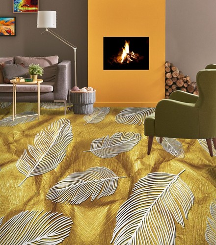 3D Feather Texture G4357 Floor WallPaper Murals Wall Print Decal AJ ...