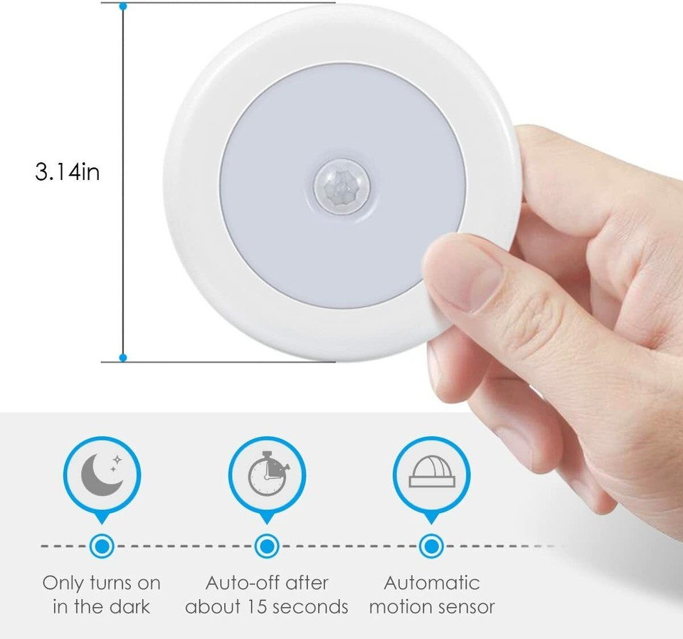 6LED Cabinet Light Auto PIR Kitchen Wardrobe Cupboard Closet Motion ...