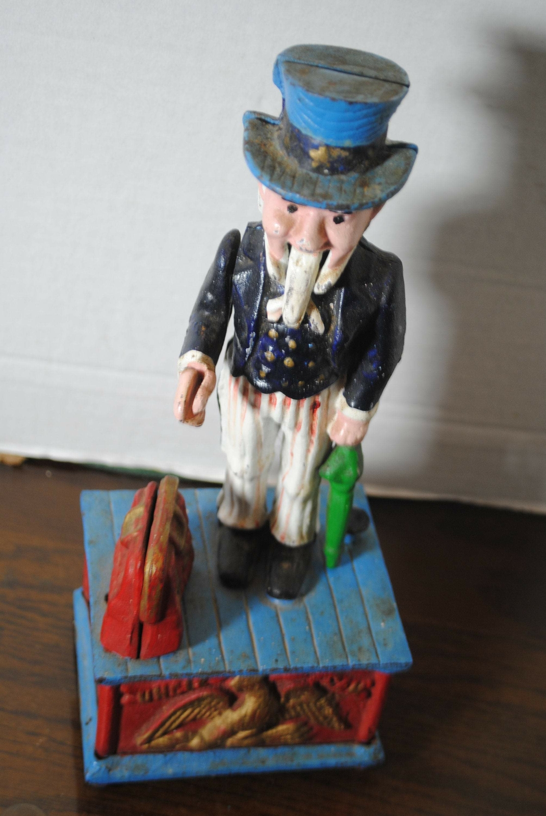 Metal Uncle Sam Cast Iron Coin Bank with rubber stopper | eBay