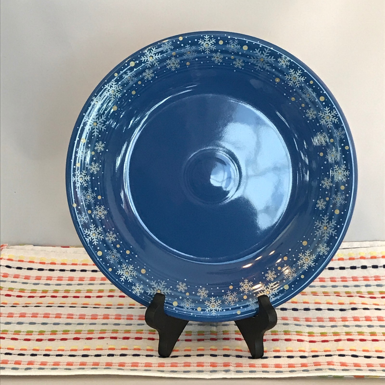 Fiestaware Lapis Snowflake Dinner Plate Fiesta Blue Winter Holiday ...