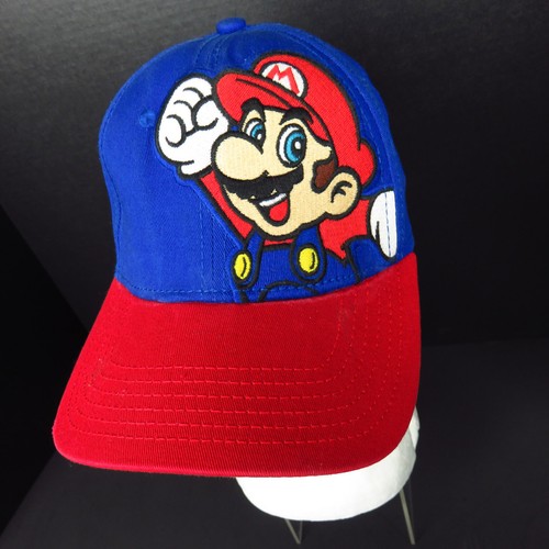 Super Mario Baseball Cap Nintendo Hat Blue Red Snapback Youth | eBay