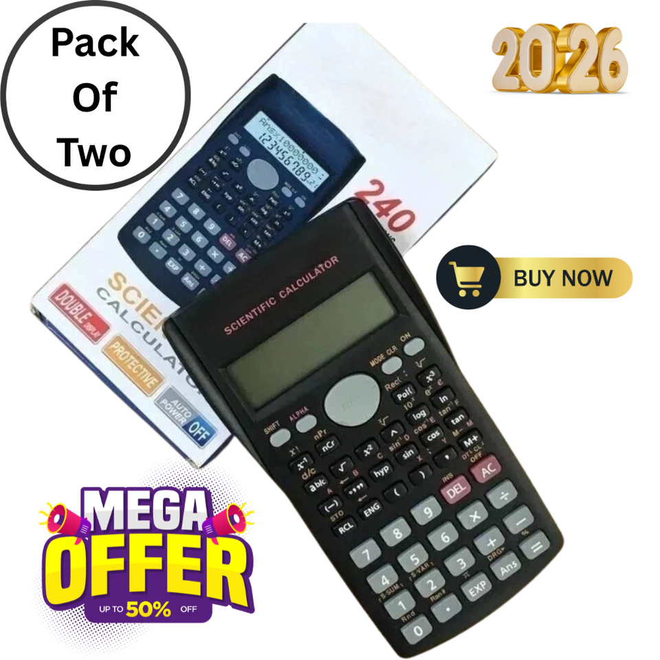 Scientific Calculator Secondary School 12 Digit Double Line Display 240 ...