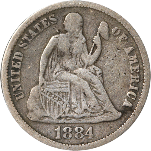 1884-P Seated Liberty Dime Great Deals From The Executive Coin Company ...