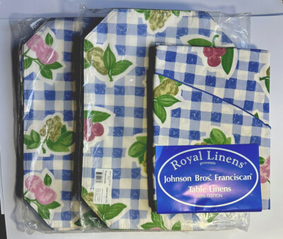 New Royal Linens Orchard Glade 70” Round Table Cloth Linen & 24 ...