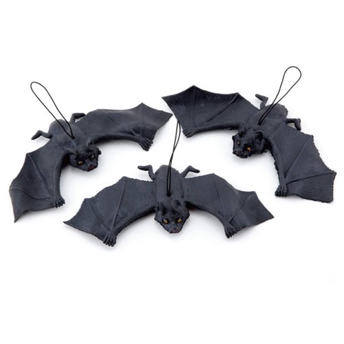 Halloween Horror Props Rubber Simulated Black Bats Pendant Wall Hanging ...