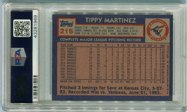 1984 Topps - #215 Tippy Martinez for sale online | eBay