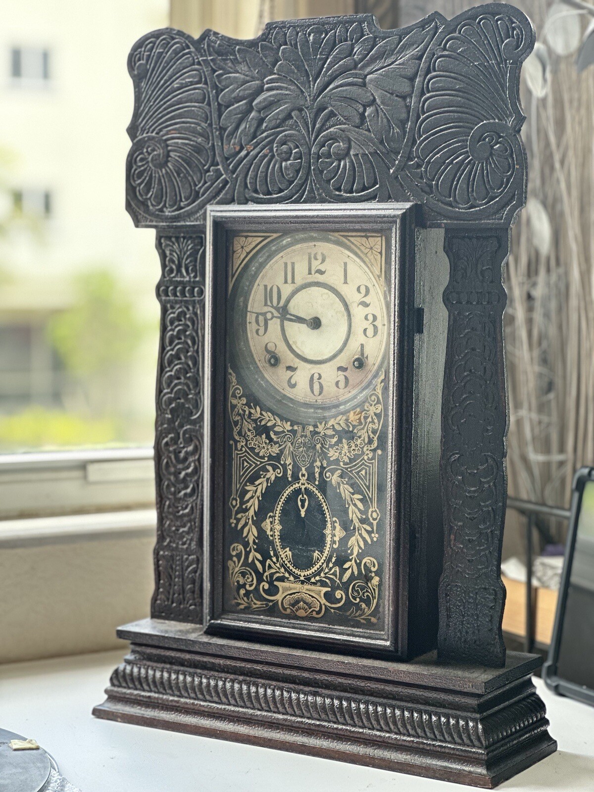 Antique E. Ingraham Piedmont Gingerbread Kitchen Gong Chime Alarm ...