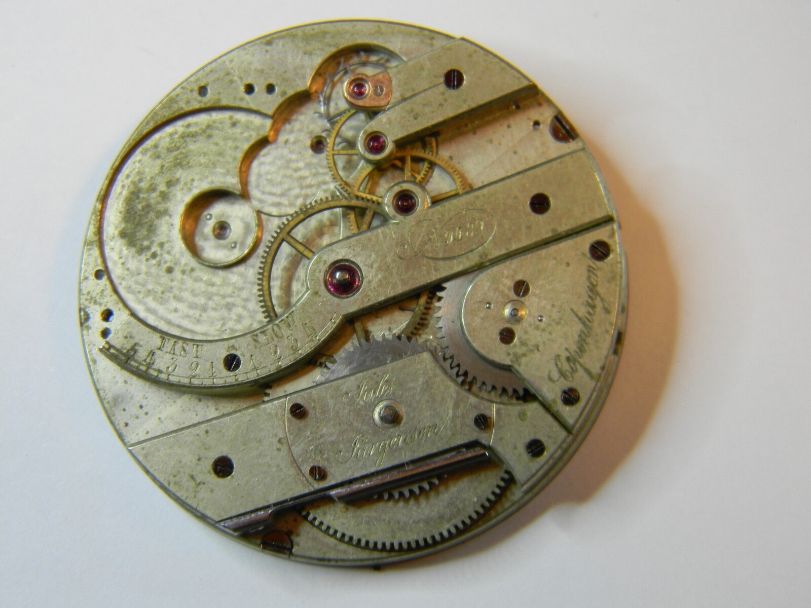 RARE JULES JURGENSEN COPENHAGEN WOLF TEETH POCKET WATCH MOVEMENT ...