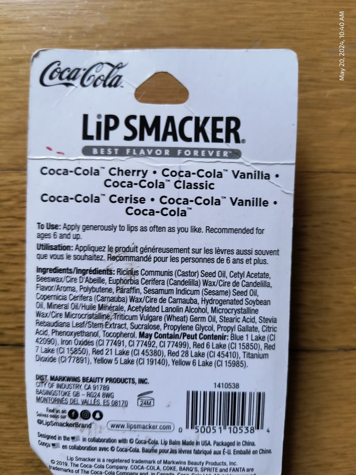 Lip Smacker Chapstick Coca Cola Cherry-Vanilla-Classic Flavor New 3 Pk ...