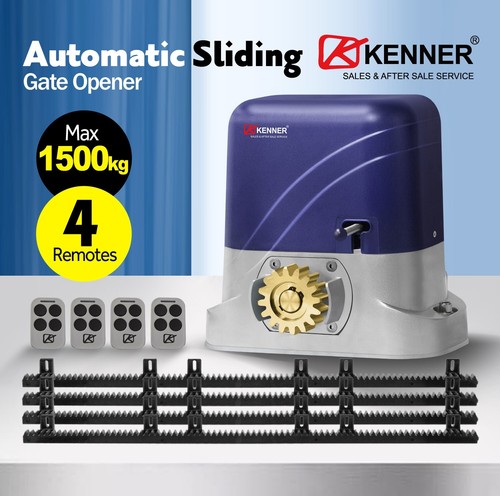 KENNER AC Sliding Gate Motor Opener 4m / 5m /6m / 7m Rack 4x Remote AU ...