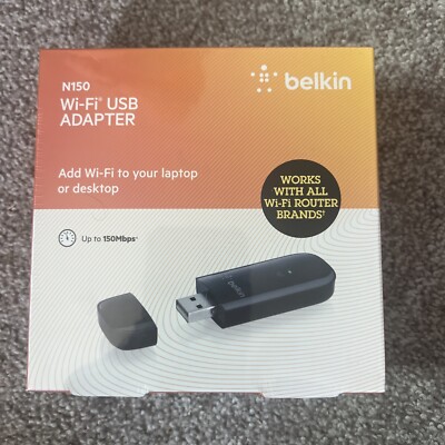 Belkin N150 Wi-Fi USB Adapter Add To Your Laptop Or Desktop USB WiFi ...