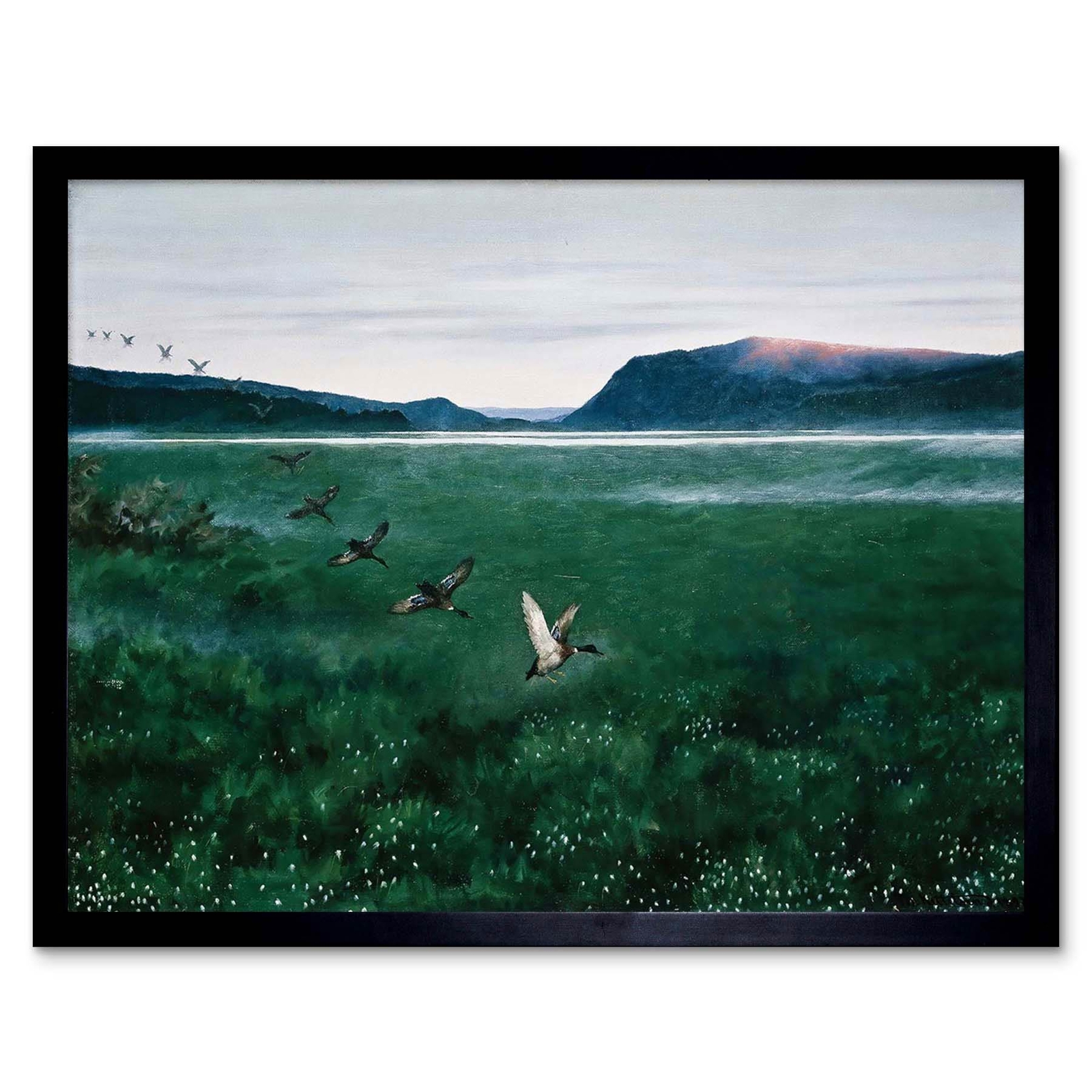 Animals Theodor Kittelsen The Twelve Wild Ducks 12X16 Inch Framed Art ...
