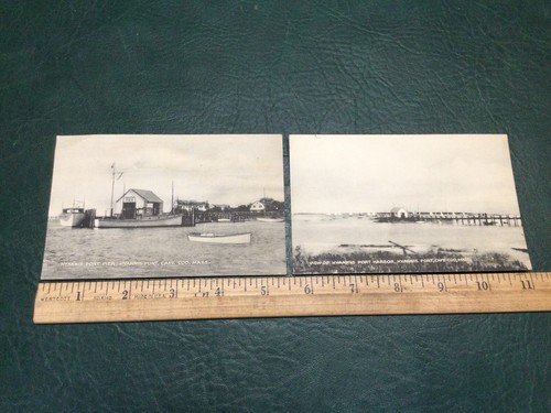 2 Antique Postcards ~ Hyannis Port, Mass. View of Harbor Cape Cod Circa ...