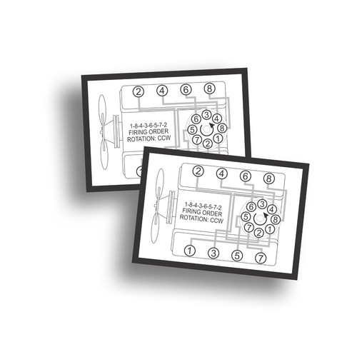 2X Firing Order Decal 8 Cylinder 326 389 421 428 GTO Fits Pontiac Ford ...