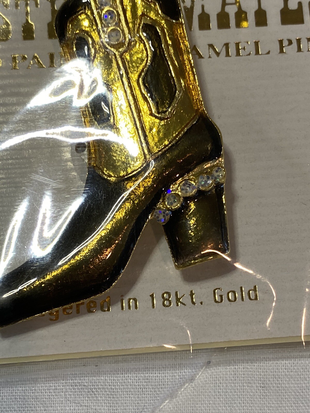 Cowboy Boot Pin Brooch Western Mates Hand Painted Enamel Rodeo NIP | eBay