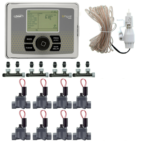 12 STATION B-HYVE WIFI CONTROLLER + Rain Sensor + 8x Solenoid Valves + Manifolds | eBay Australia