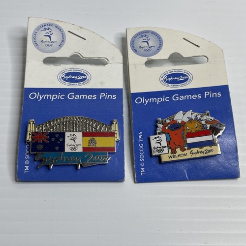 2 Sydney 2000 Olympic Games Collectable Pins/Badges Welcome & Spain ...