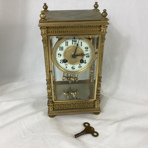 Beautiful Antique style Mantle Clock with Key approx 27cm x 14cm (T9)CP ...
