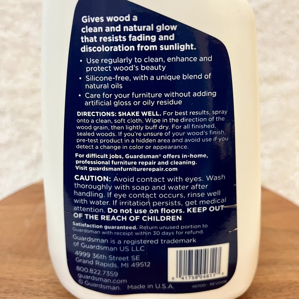Guardsman Clean & Polish Wood Furniture 16oz Woodland Fresh IV Sunblock ...