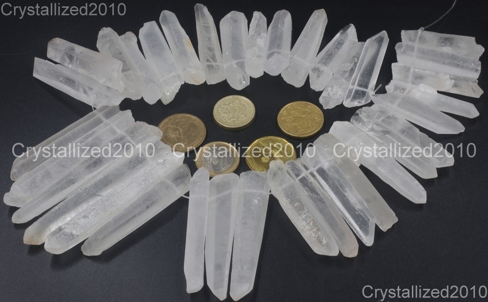 Natural Clear Quartz Crystal Rock Stick Poined Drilled Reiki Healing ...