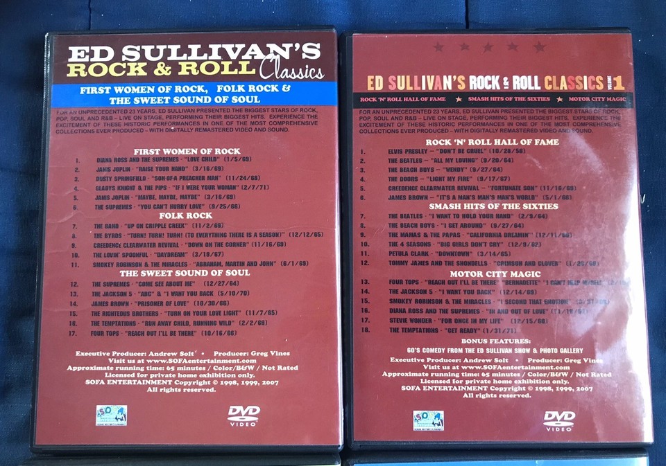 ED SULLIVAN'S ROCK & ROLL CLASSICS Volumes 1, 2, 3, And Classics (4-DVD Set) | eBay