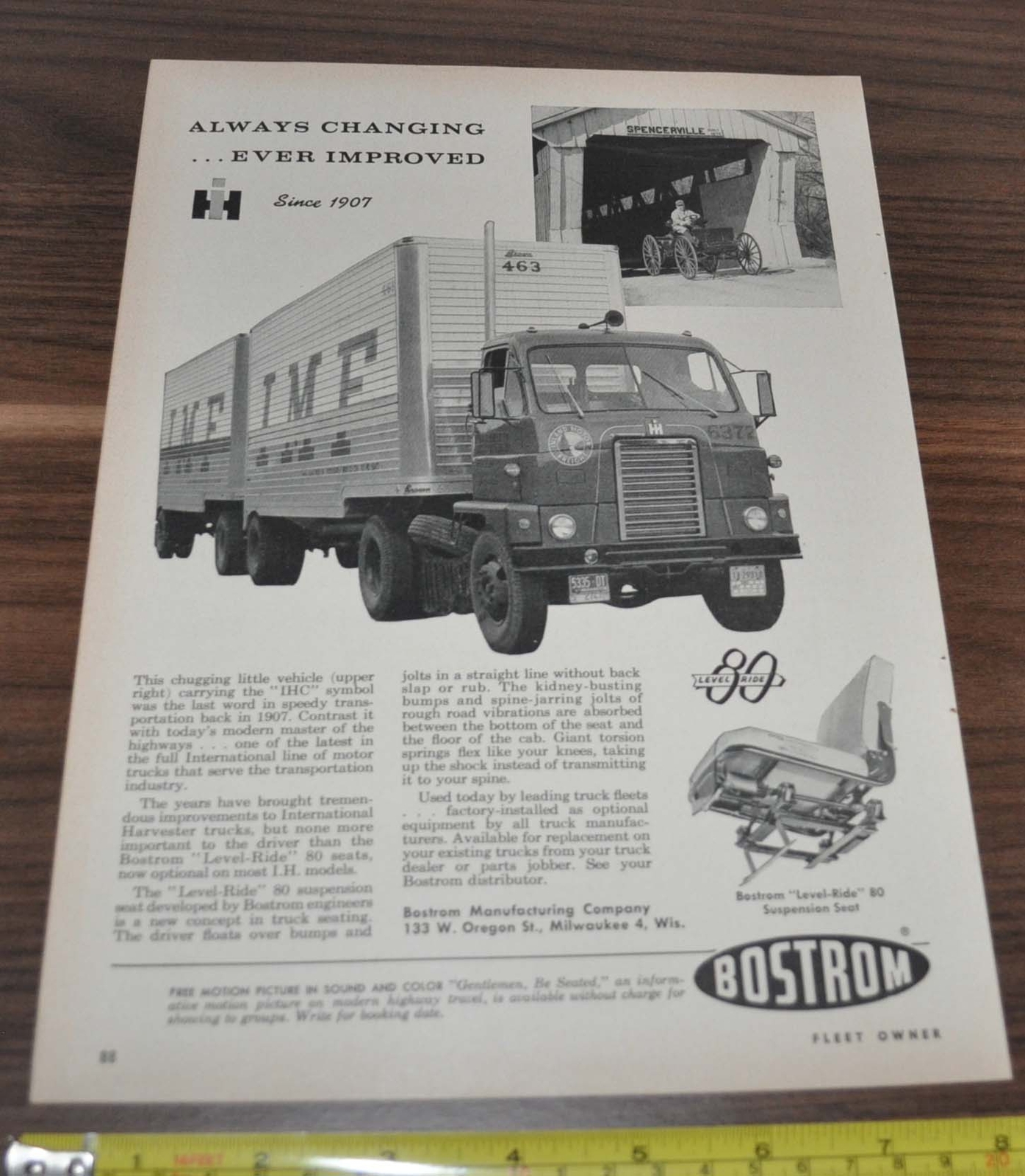 1958 International Truck Ad Stow Flexible IMF Inland Motor Freight ...