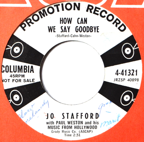 Jo Stafford How Can We Say Goodbye / My Heart is from Missouri DJ 45 7" Vinyl | eBay