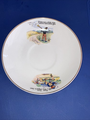 Vtg Melbar Ware Nursery Plate Tom Tom Pipers Son Little Man Little Gun ...