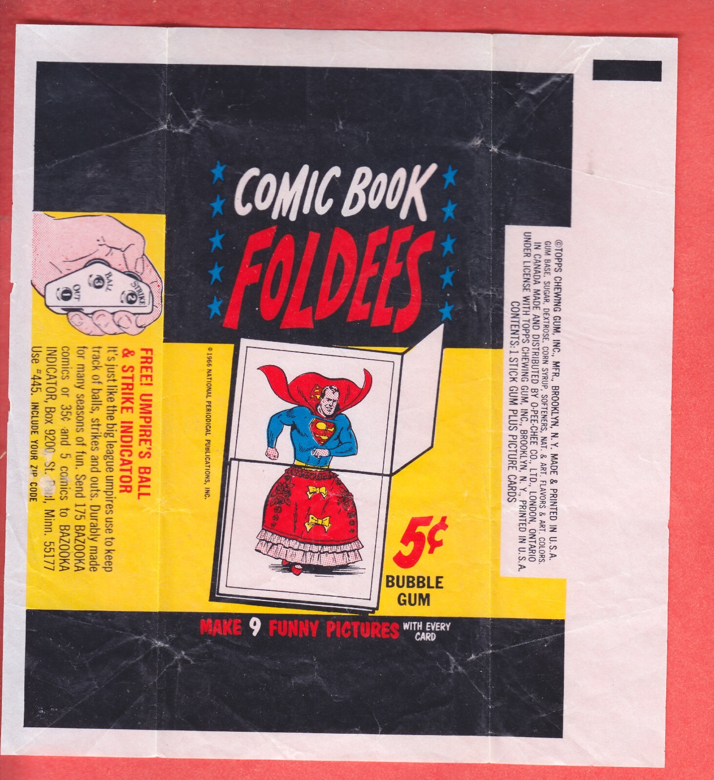 1966 TOPPS COMIC BOOK FOLDEES 5 cents WAX WRAPPER NM | eBay