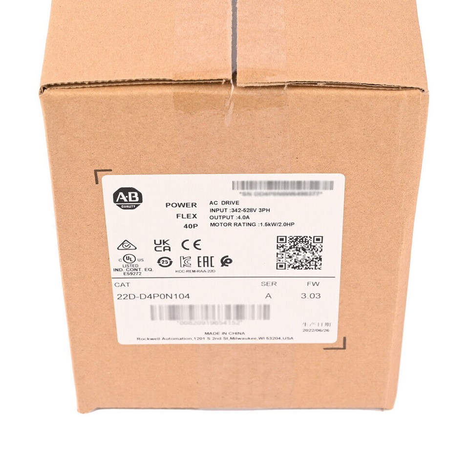 NEW Allen-Bradley AB 22D-D4P0N104 PowerFlex 40P AC Drive US 22DD4P0N104 ...