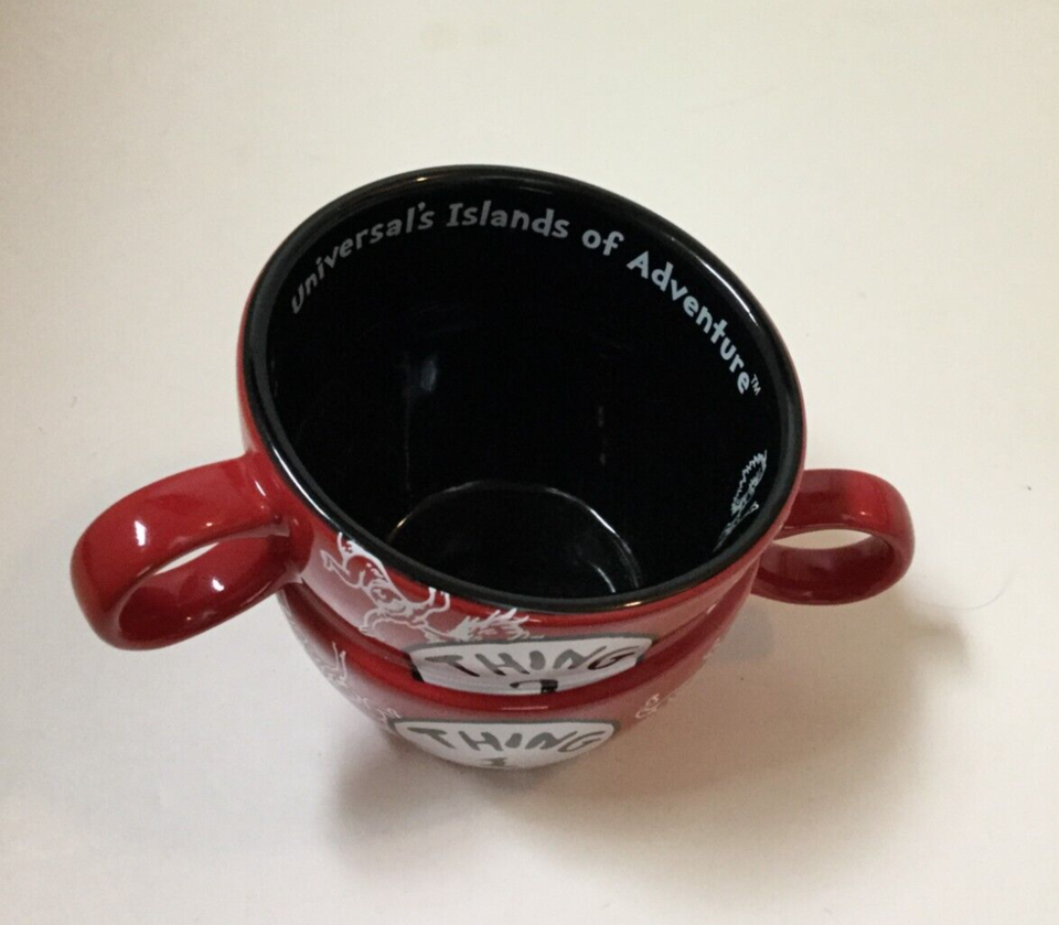 Dr Seuss Coffee Mug Thing 1 Thing 2 Red Stacked Universals Islands of ...
