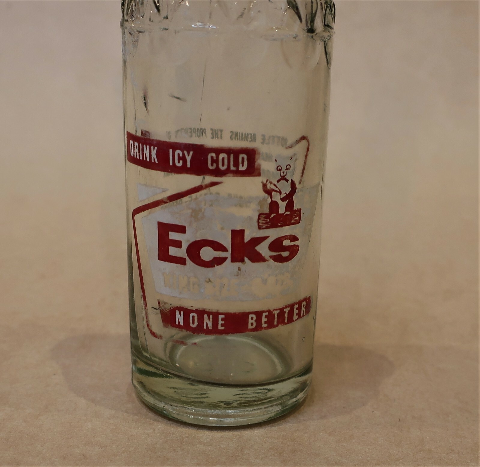 VINTAGE ECKS GLASS SOFT DRINK BOTTLE 8 FL OZ | eBay
