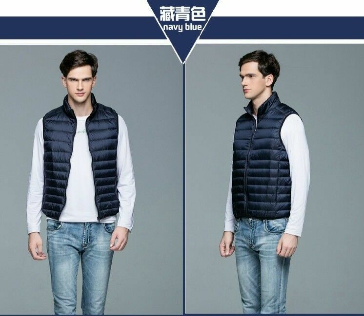 Men Winter Waistcoat Light Down Puffer Gilet Vest Jacket Top Slim ...