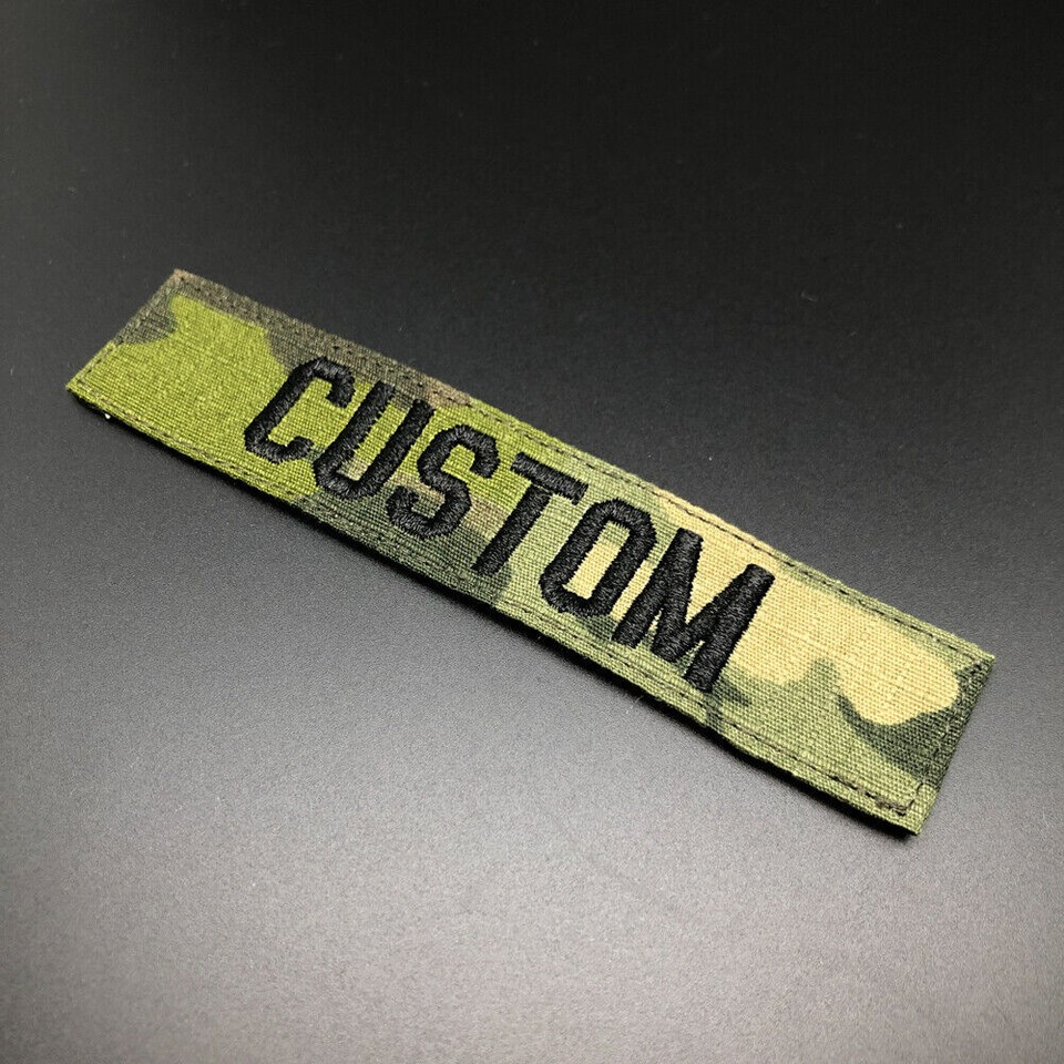 Custom Name Tape Embroidery Patch Brand Fold Tactics Military Hook and ...