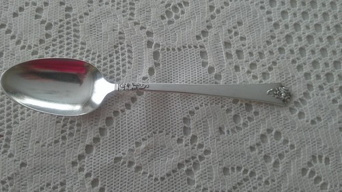 (1) CASTLE ROSE Royal Crest TEASPOON Sterling Silver 6 1/8" free ...