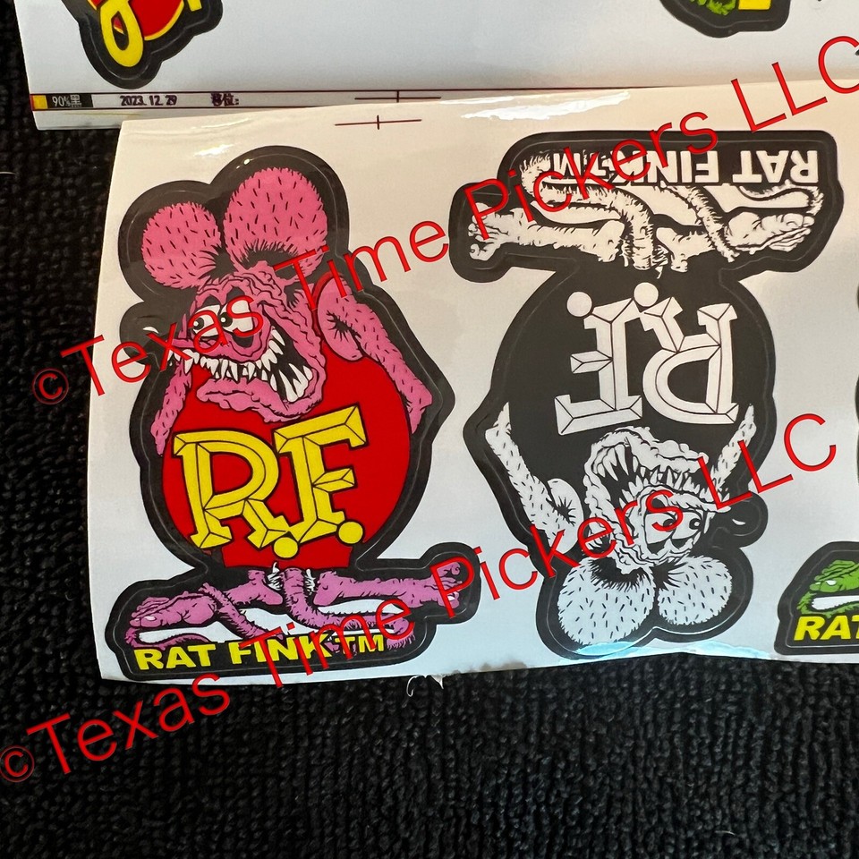 🔥 10 Rat Fink Mouse Ed Big Daddy Roth Hot Rod Art Vinyl Decal Sticker ...