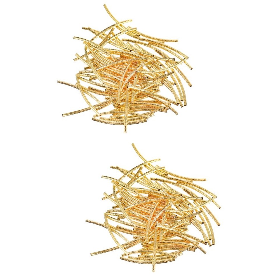 400 pcs Copper Curved Beads Tube Spacer Beads DIY Copper Tubes Curved ...
