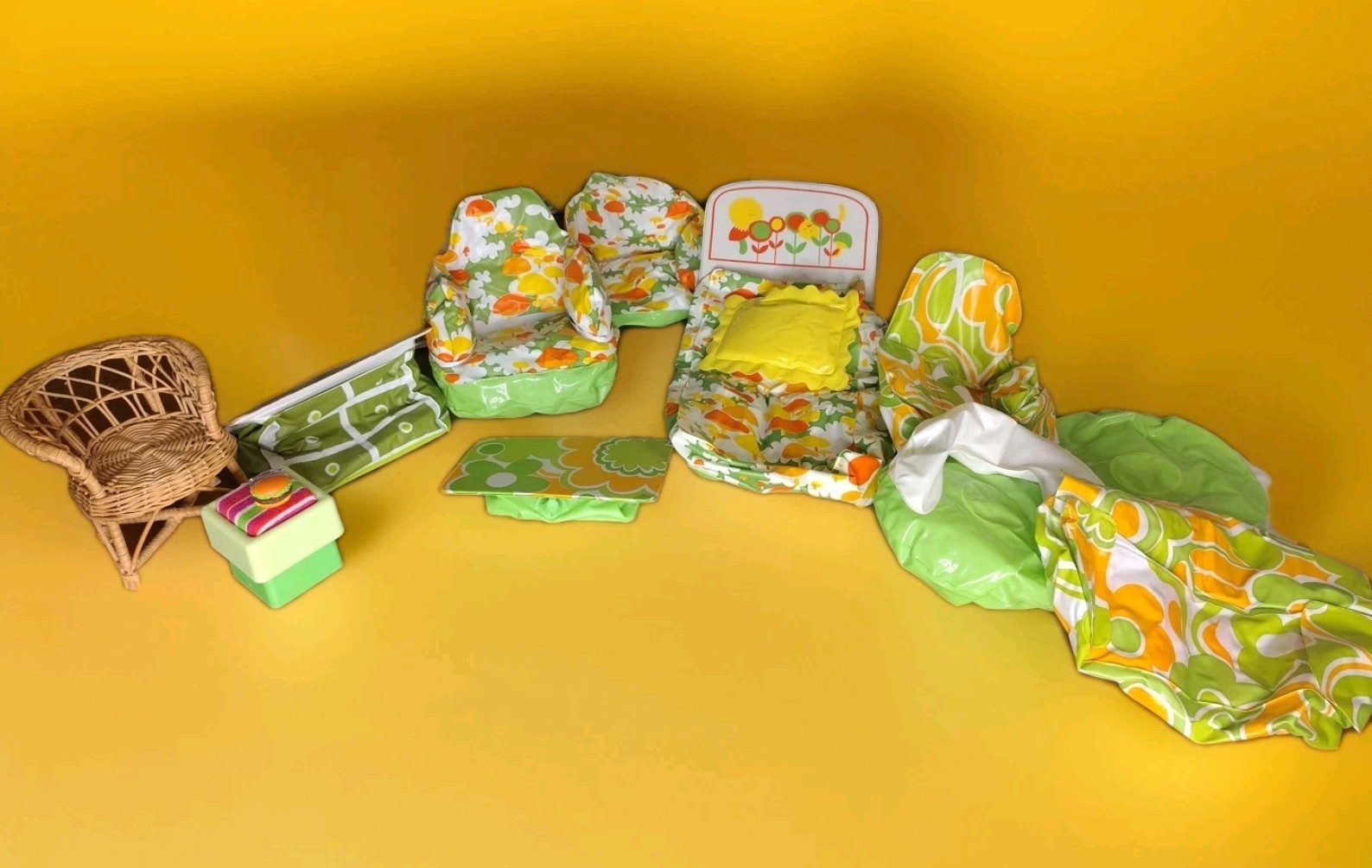 Puff N Play Barbie Inflatable Furniture Doll Bedroom Living Room Lot Of ...