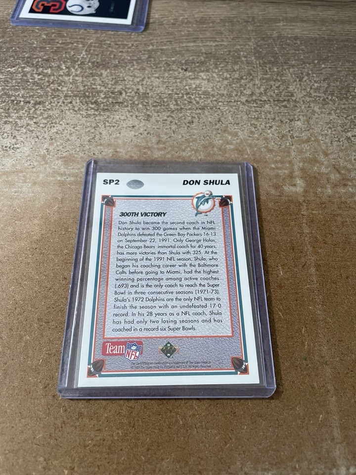 Don Shula 1991 Upper Deck #SP2 FOOTBALL Card | eBay