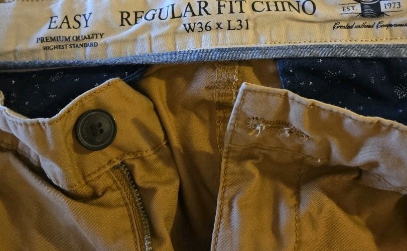 Mens Brown Chino Trousers 36 Inch Waist 31 Inch Leg Excellent Condition ...