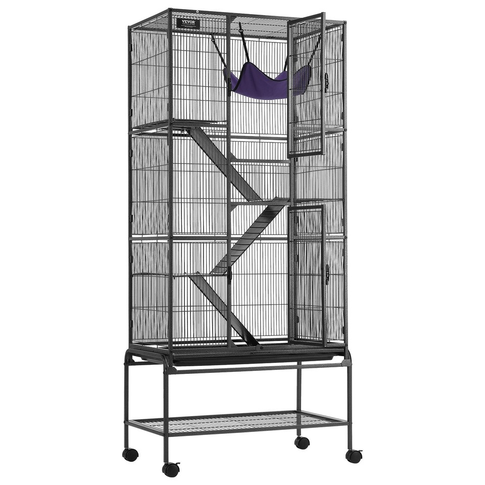 69" Rolling Metal Ferret Cage,Large 4-Tier Critter Nation Cage,Small ...