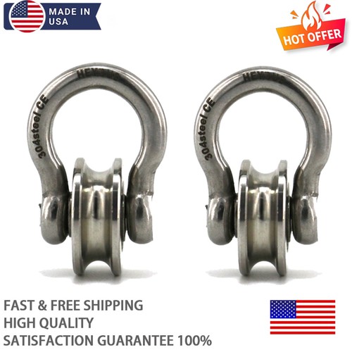 1/2PCS U Groove Bow Pulley Stainless Steel 304 Bearing Sheaves Roller ...