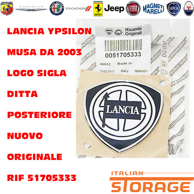 Lancia Ypsilon Musa Da 2003 Logo Initials Ditta Rear New Original ...