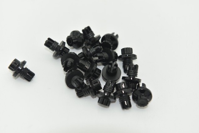 1 Sample x Black Plastic Wheels Rivets Nuts Replacement fake rim bolt ...