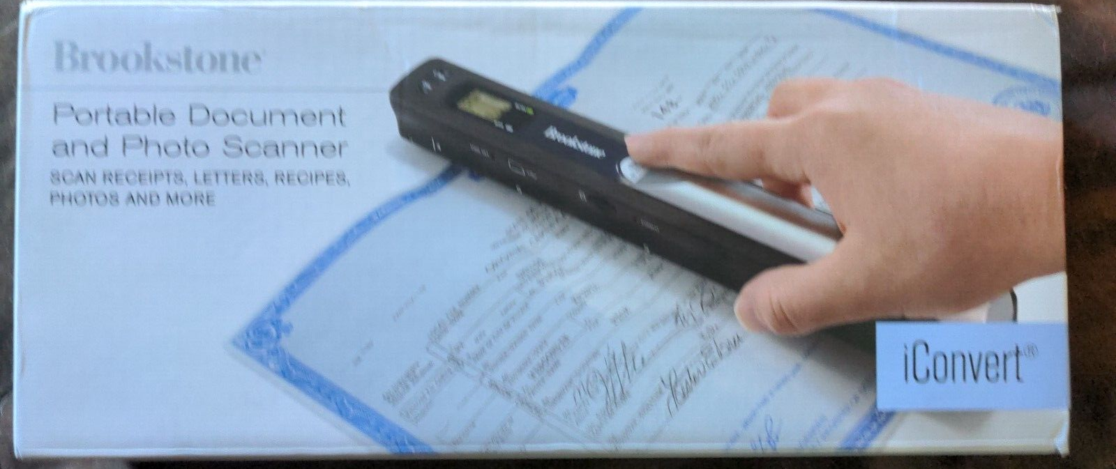 Brookstone Bk653782 iConvert Portable Document and Photo Scanner for ...