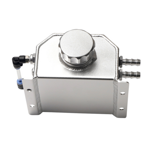 Square Radiator Coolant Tank Bottle Overflow Reservoir Cap 1L Silver ...
