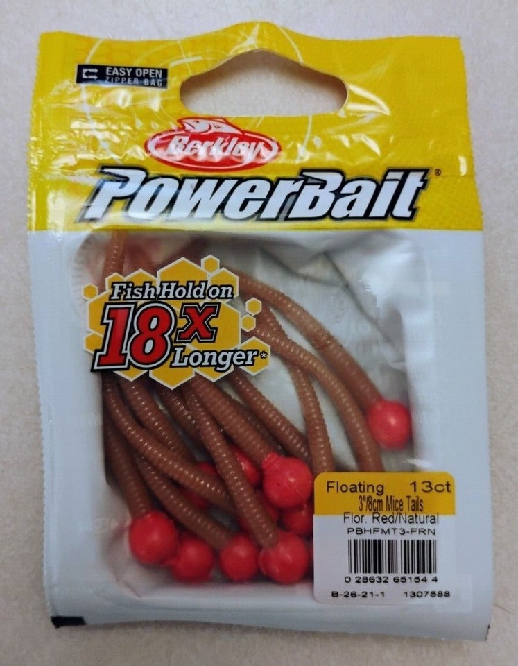 Berkley Powerbait Floating Mice Tails, 13 Per Pack, 3"/8cm, Choose ...