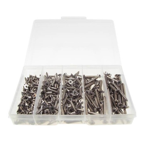 Qty 1 Assortment Kit 370 Piece 8g Countersunk Self Tapper Screw ...
