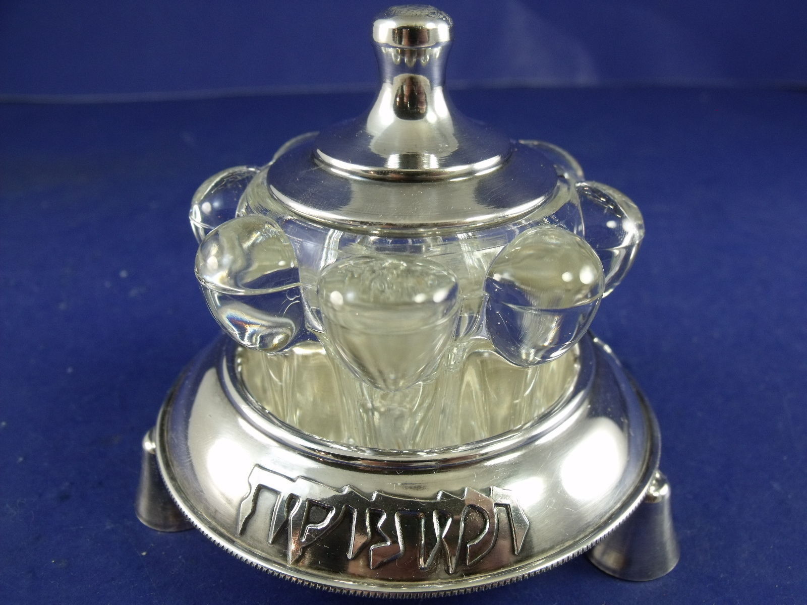 Jewish – Sterling Jam / Honey Pot w/ High Quality French Glass Insert ...