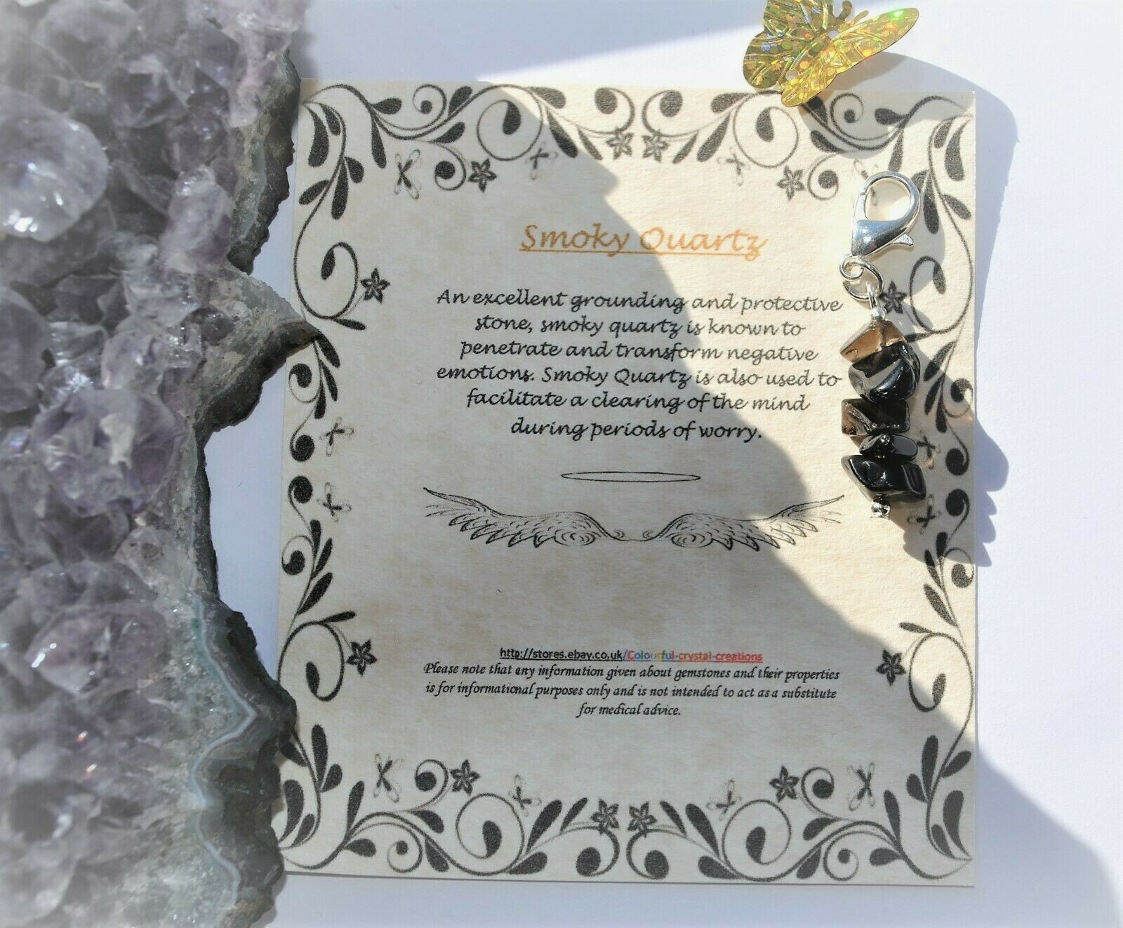 GEMSTONE HEALING CHIP CLIP ON CHARMS PENDANT GIFT H to Z *YOU CHOOSE ...